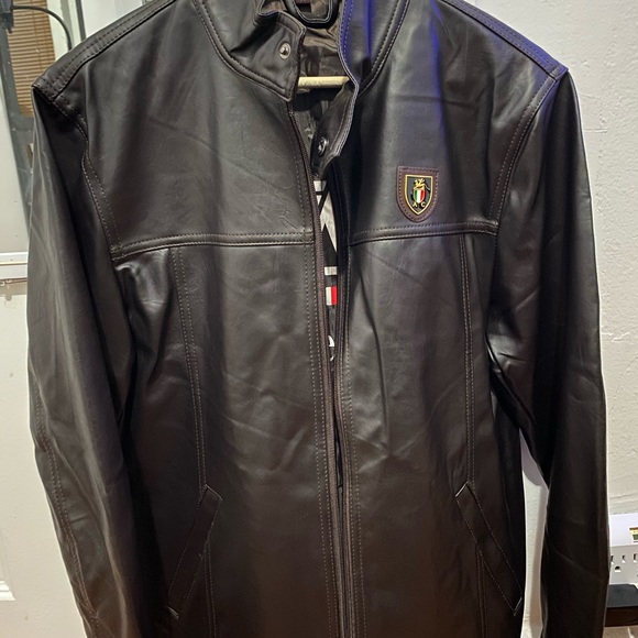 Armani Collezioni | Jackets & Coats | Collezioni Italia Brown Leather ...
